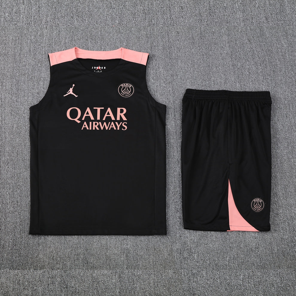 PSG Sleeveless Training Kit - Black/Baby Pink – False 9 Football